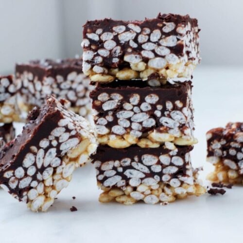 Gepofte rijst chocolade snack - Living the Green Life