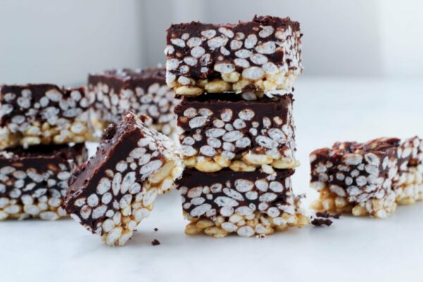 Gepofte rijst chocolade snack - Living the Green Life